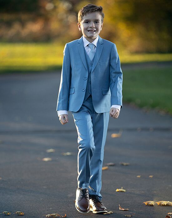 BLACKTIE "Liam" Denim Blue Suit (5-Piece Set) Flower Girl Dress and ...
