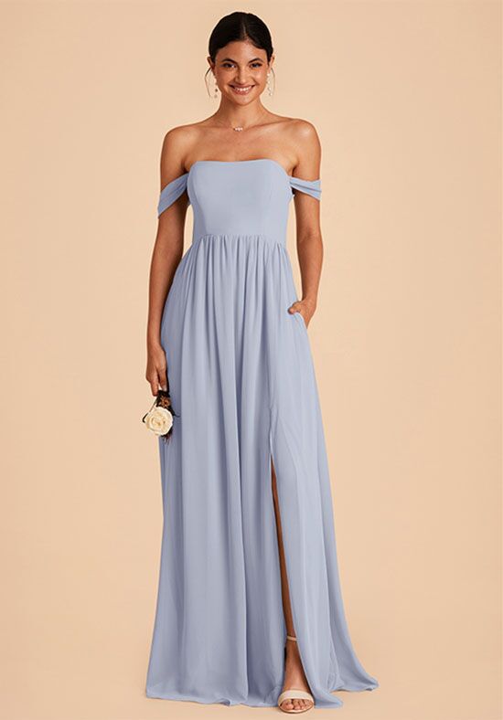 Birdy Grey August Chiffon Dress in Dusty Blue Bridesmaid Dress | The Knot