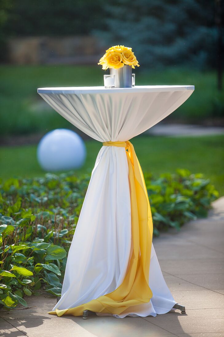 Simple White and Yellow Cocktail Tables