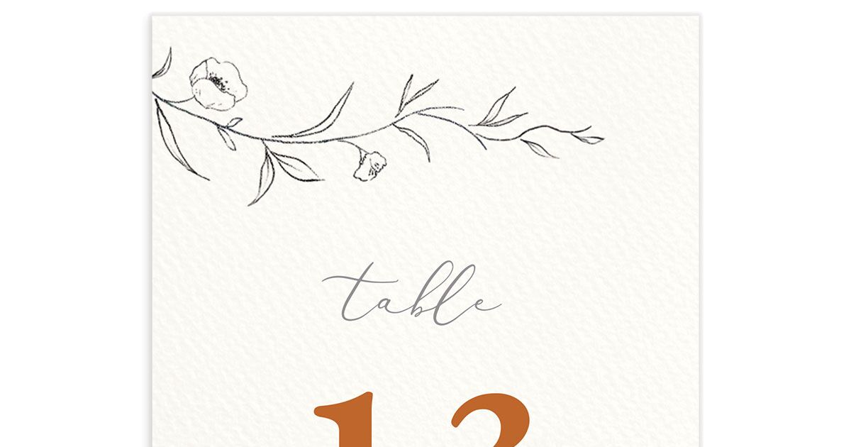Minimalist Branches Table Numbers | Wedding Wire