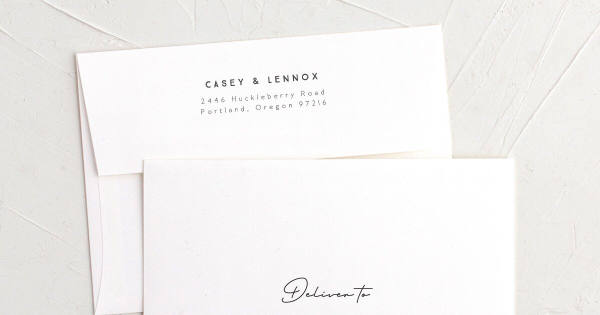 Minimalist Photography Wedding Invitation Envelopes