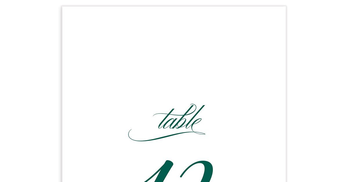 Elegant Cursive Table Numbers | Wedding Wire