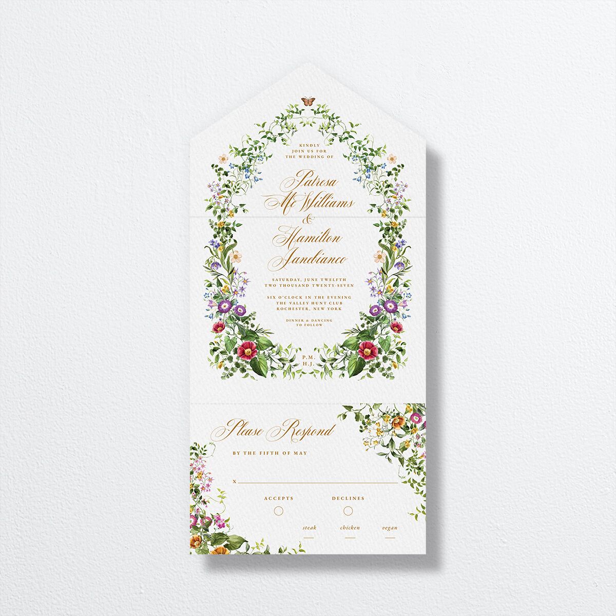 The Knot - Opulent Garden All-in-One Wedding Invitations