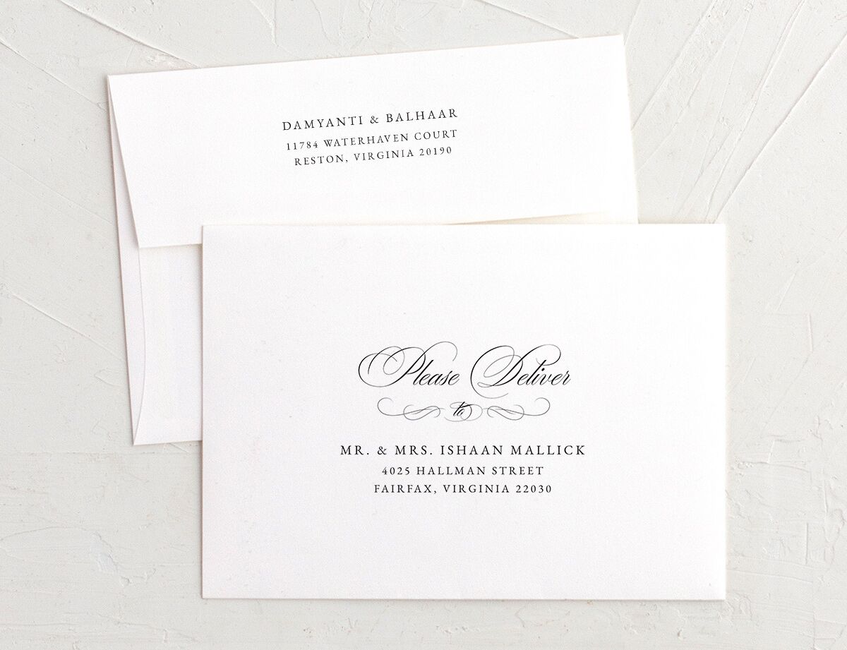 Traditional Elegance Change the Date Card Envelopes | Wedding Wire