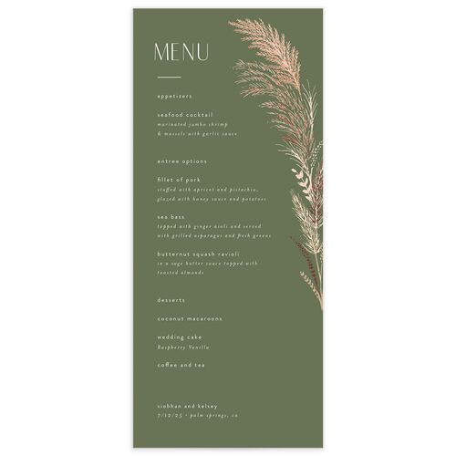 Regal Pampas Wedding Invitations