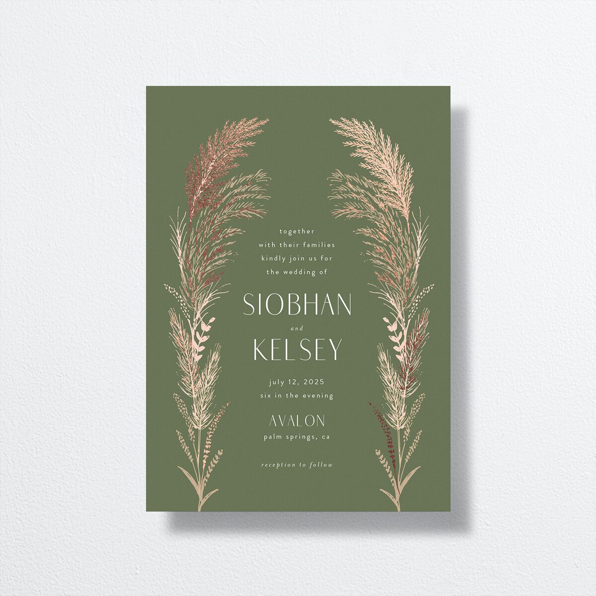 Regal Pampas Wedding Invitations