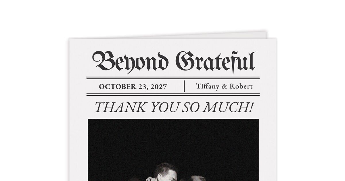 Newspaper Thank You Cards