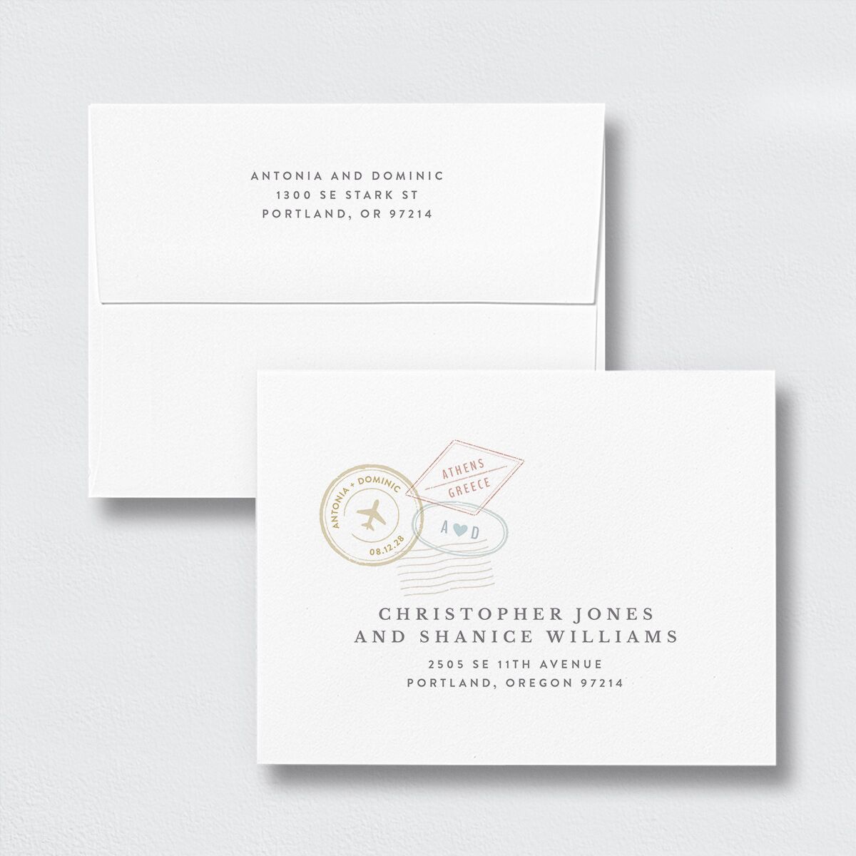 Timeless Passport Thank You Card Envelopes