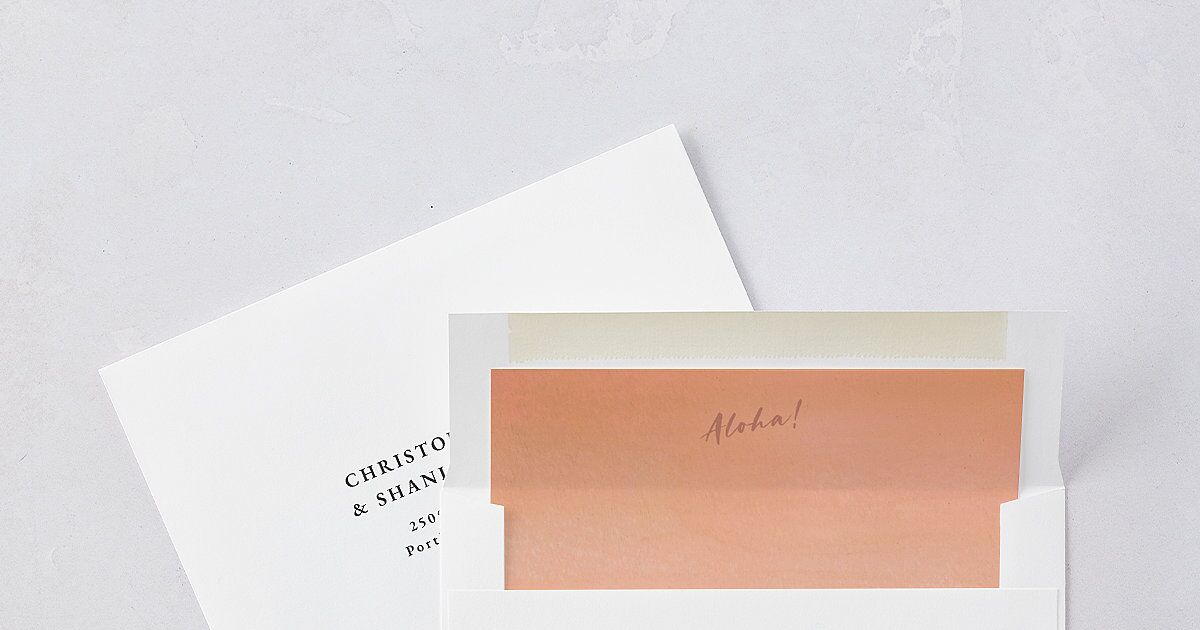 Vintage Island Standard Envelope Liners | The Knot