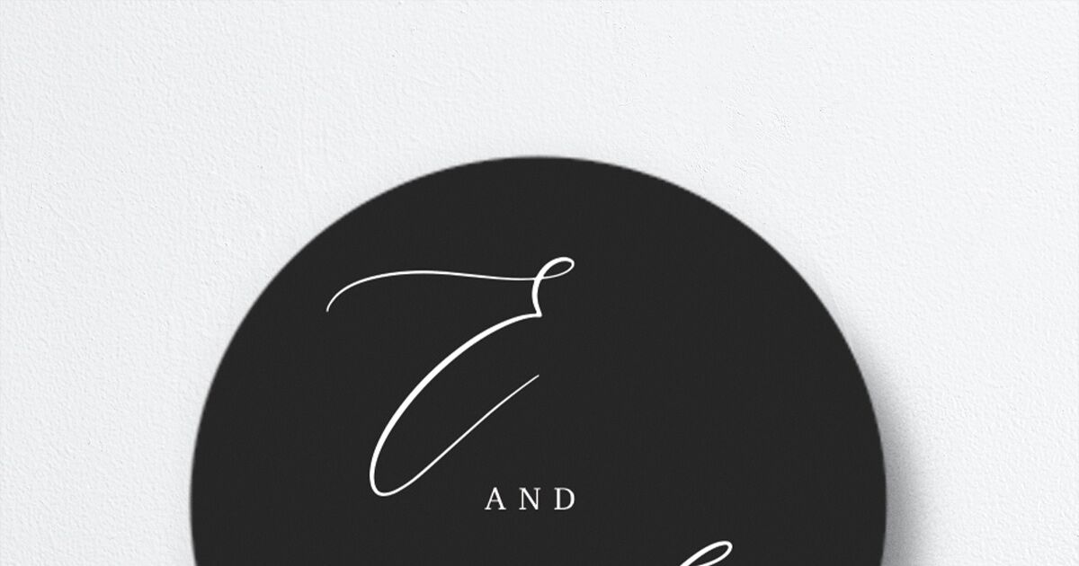 Minimal Calligraphy Wedding Stickers | The Knot