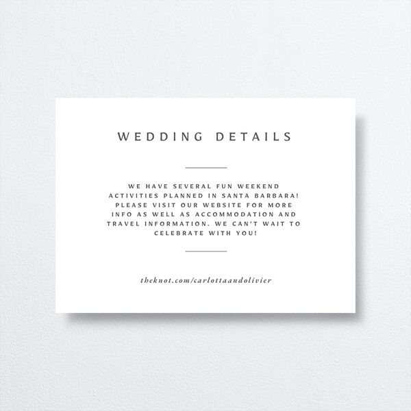 Simply Classic Wedding Enclosure Cards | The Knot