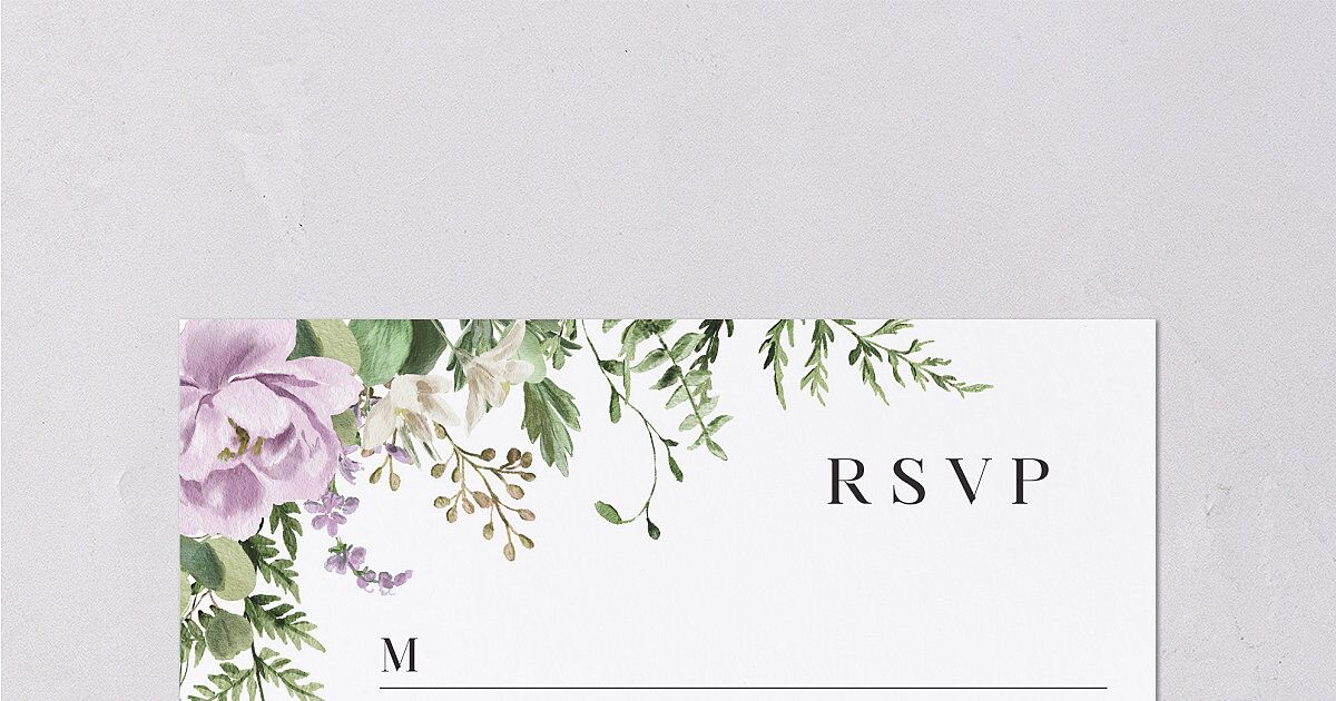 The Knot - Floral Fern Frame Wedding Response Cards