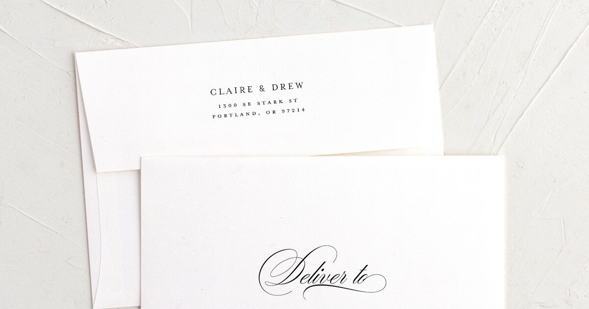 Classic Calligraphy Thank You Card Standard Envelopes | The Knot