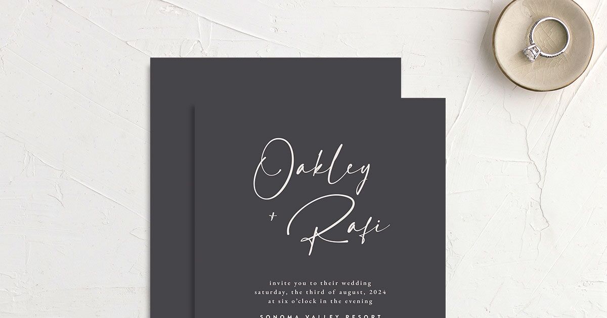 Organic Swash Wedding Invitations | The Knot