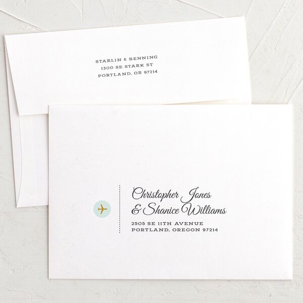 Retro Boarding Pass Standard Envelopes | The Knot