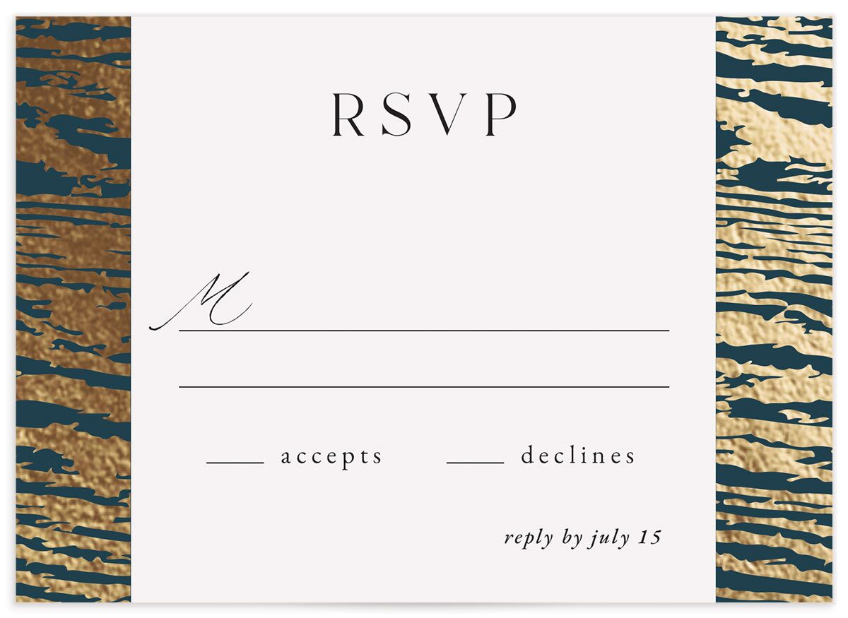 Gilded Rustic Wedding Response Cards | The Knot