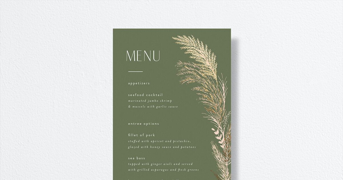 Regal Pampas Menus | The Knot