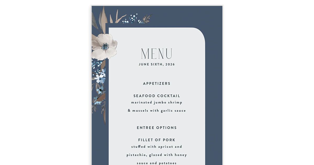 Floral Veil Menus | The Knot