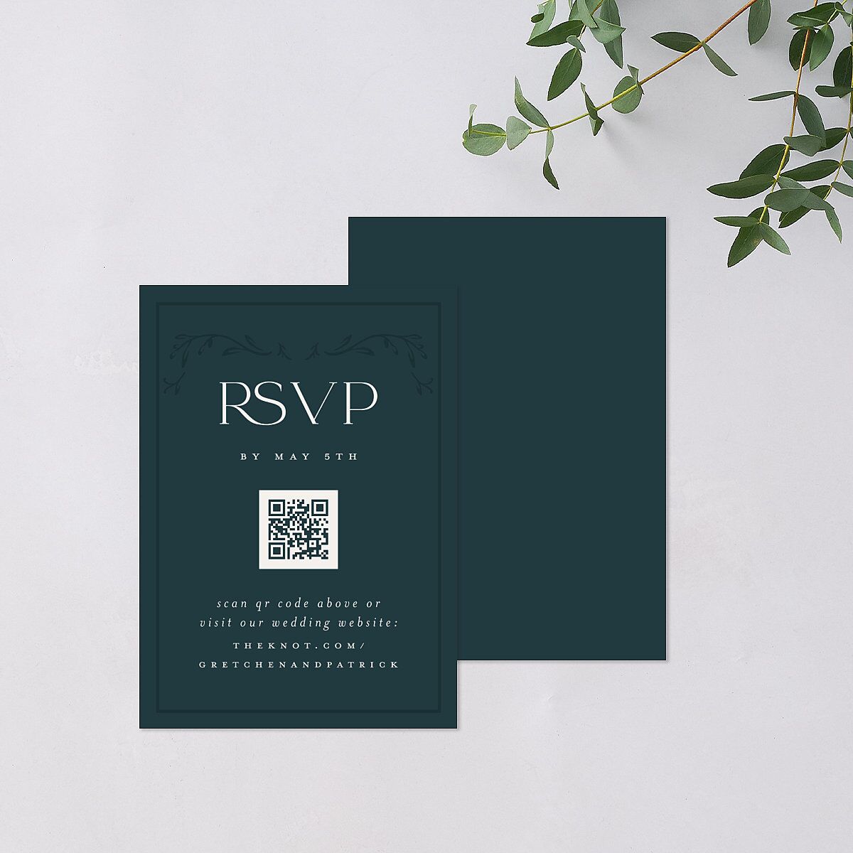 Storybook Filigree QR Code RSVP Cards