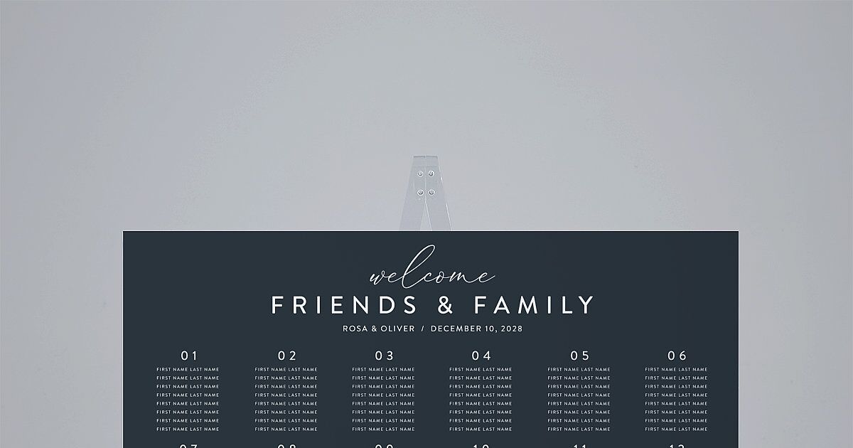 Blooming Botanical Standard Seating Chart Large | The Knot