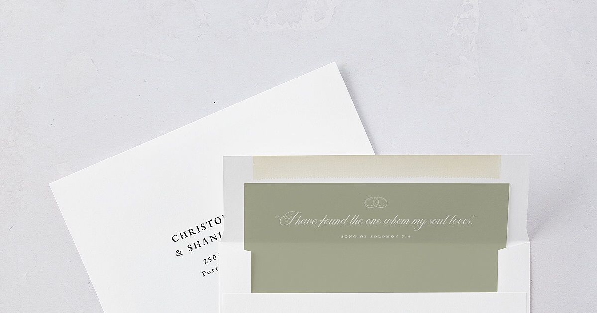 The Knot - Religious Catholic Cross Greenery Envelope Liners