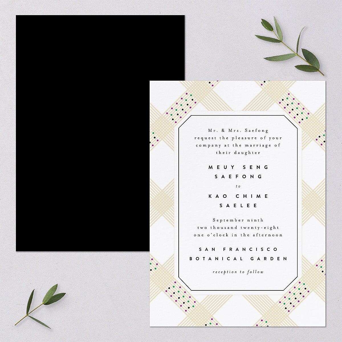 The Knot - Mien Embroidery Wedding Invitations
