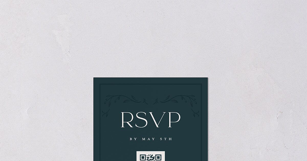 Storybook Filigree QR Code RSVP Cards