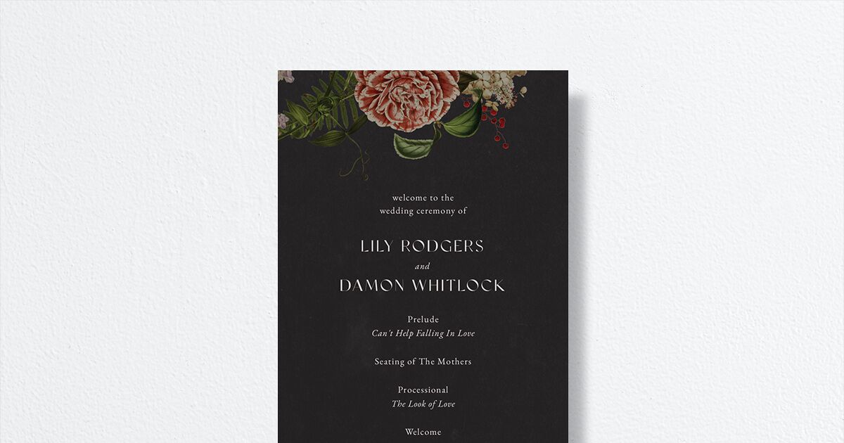 The Knot - Gothic Floral Wedding Programs