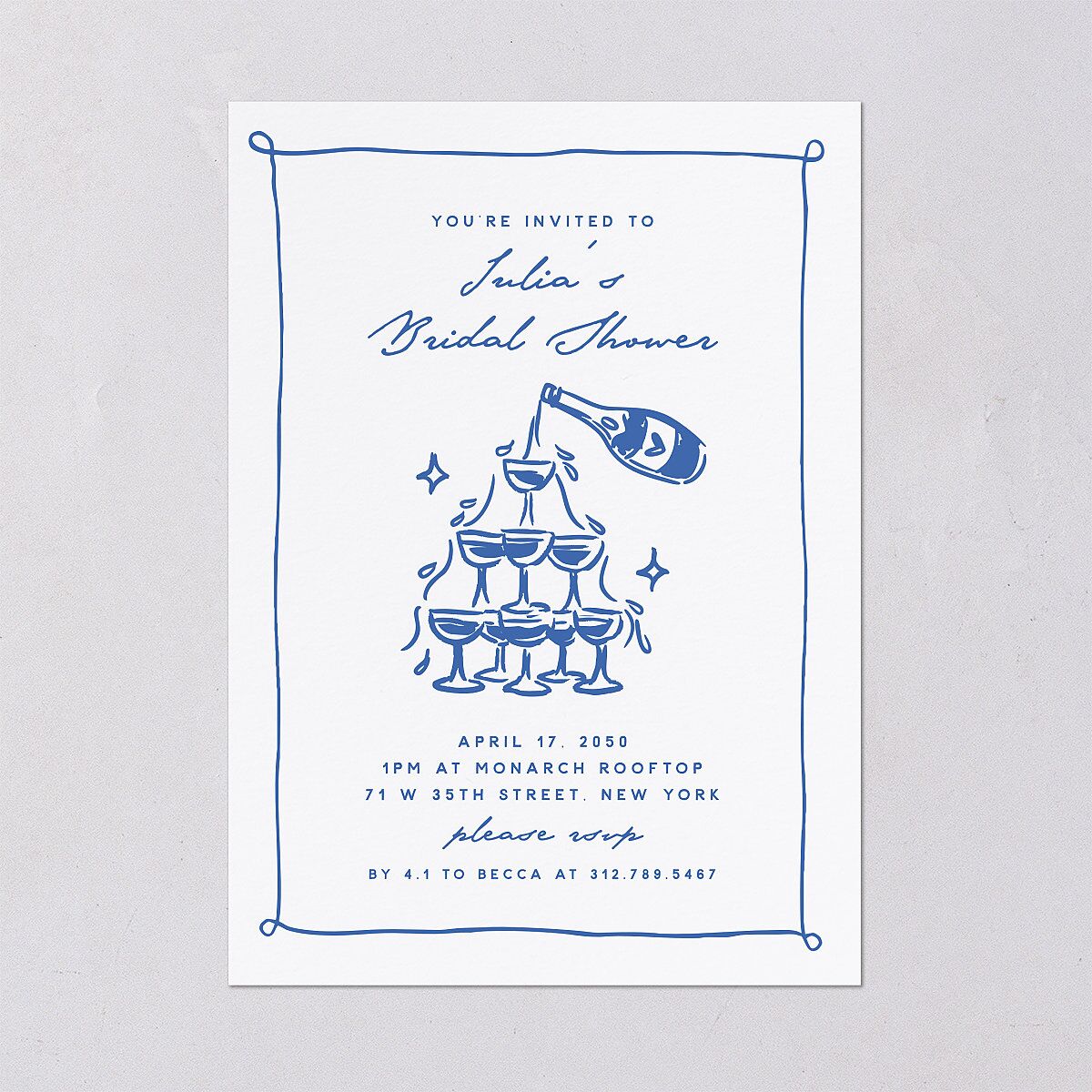 The Knot - Hand Drawn Cake Bridal Shower Bridal Shower Invitations