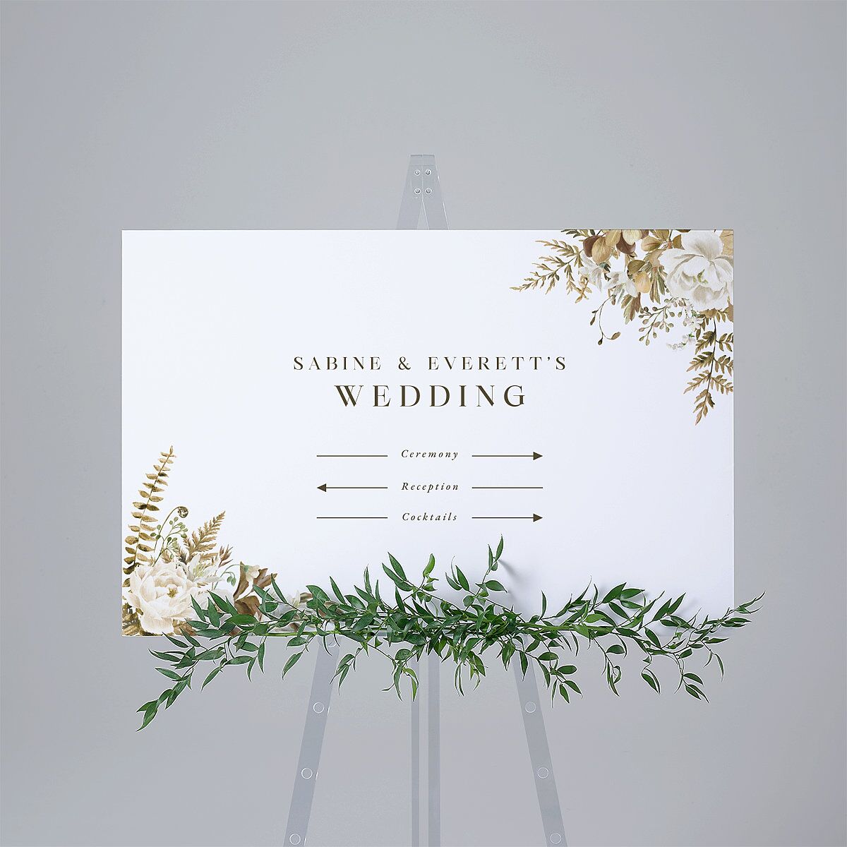 Floral Fern Frame Standard Direction Sign Large | The Knot
