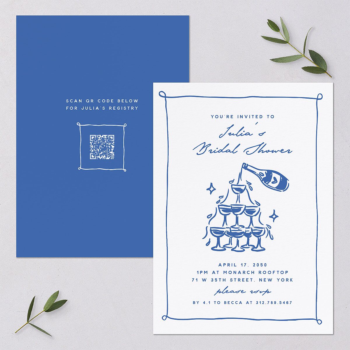 The Knot - Hand Drawn Cake Bridal Shower Bridal Shower Invitations