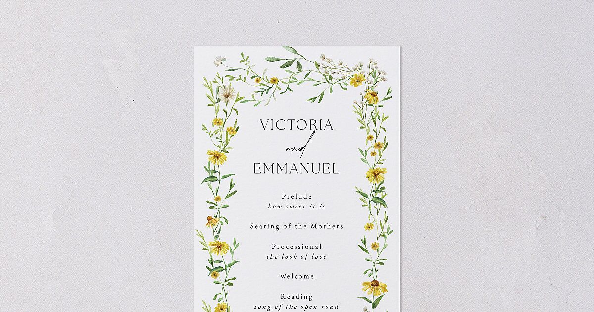Wildflower Border Wedding Programs | The Knot